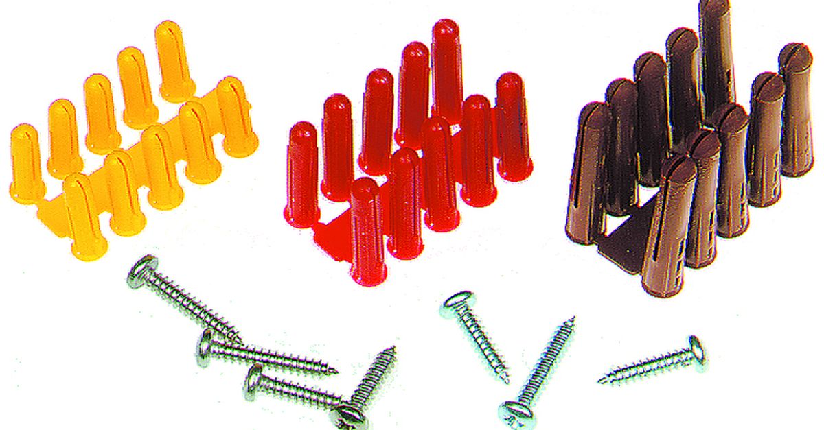 Red Plastic Rawlplug Wall Plugs - Pack of 100 - Huck