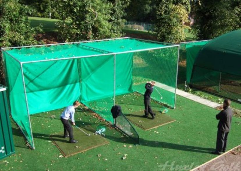 2 Bay Socketed Golf Cage & Net - 3m x 6m x 3m - Huck