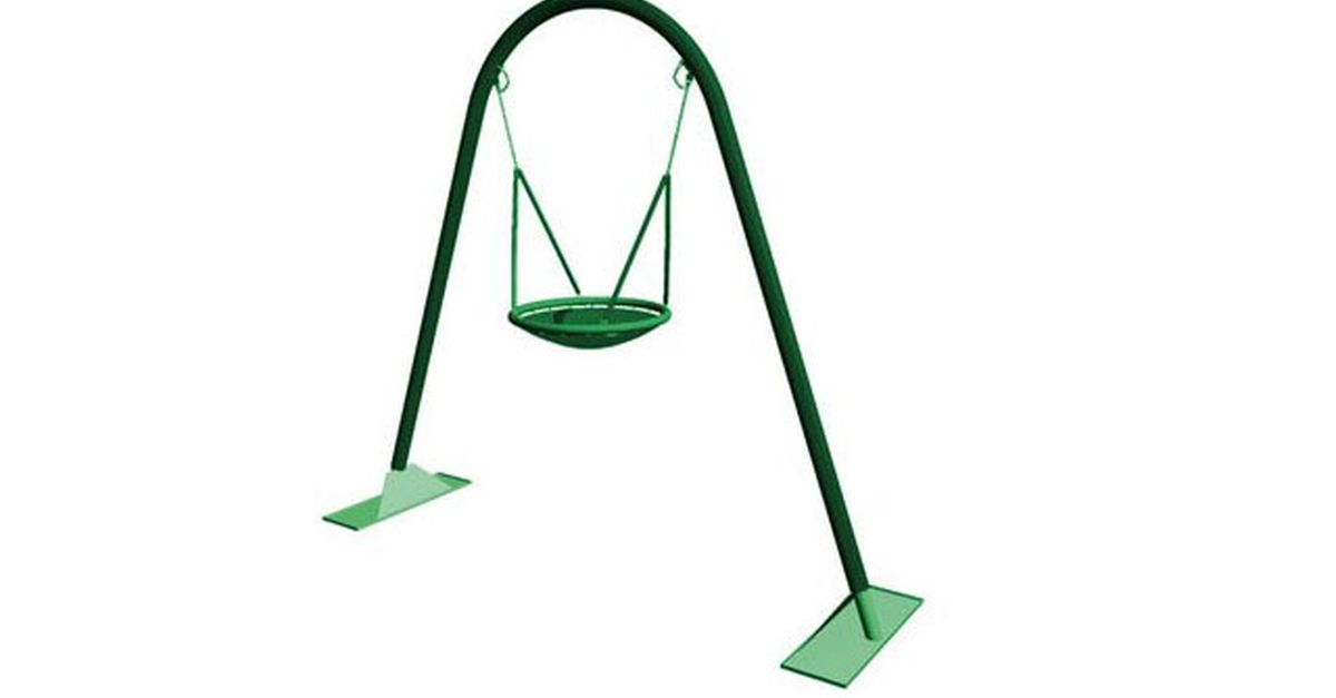 Arch swing frame with buried ground anchors - Huck