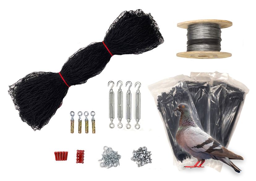 10m x 10m Bird Net Kit | Pigeon Netting Set for Home - Huck