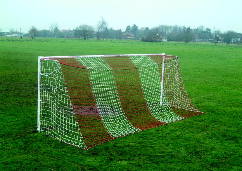 7-A-Side Goal Nets - 2 Colour Vertical Stripe (12' x 6' ) - Huck