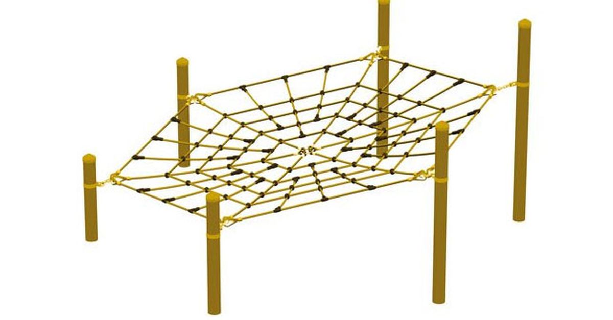 Spiders Web Climbing Net with Natural Oak Posts - Huck