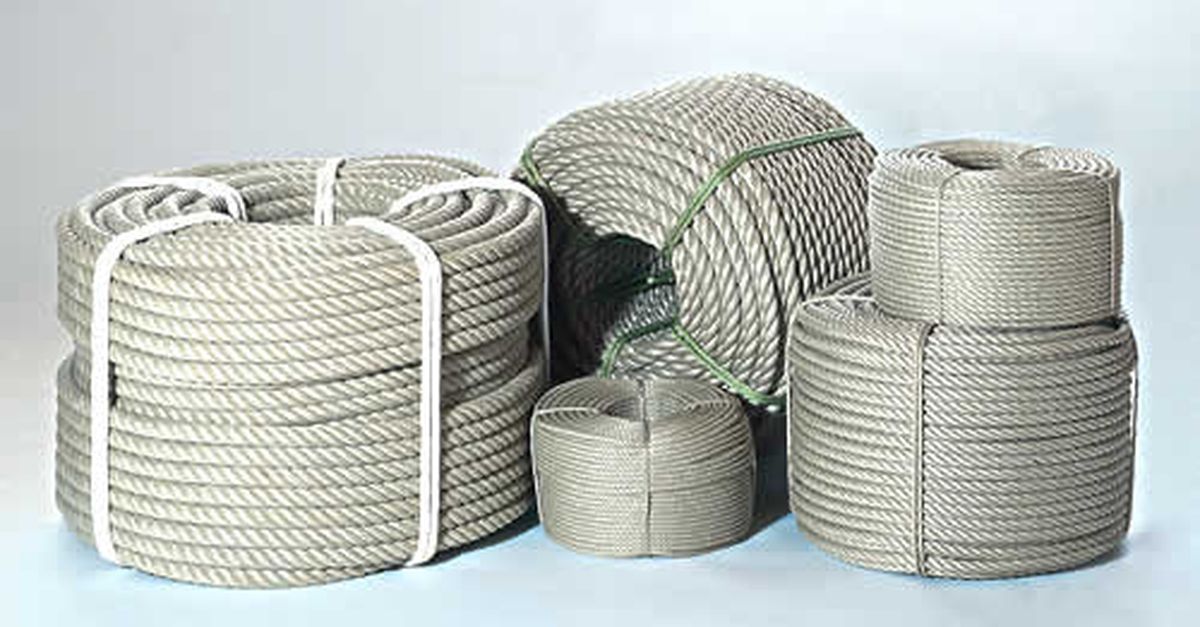 Polypropylene synthetic hemp-coloured ropes, ø 16 mm - Huck