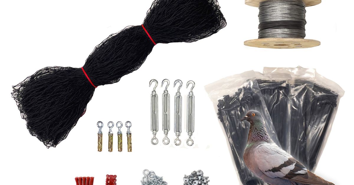 5m x 5m Anti-Bird Net Kit (With Fixings) | 50mm Mesh - Huck