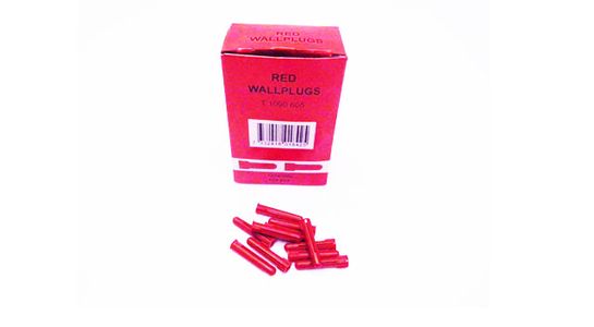 Red Plastic Rawlplug Wall Plugs - Pack of 100 - Huck