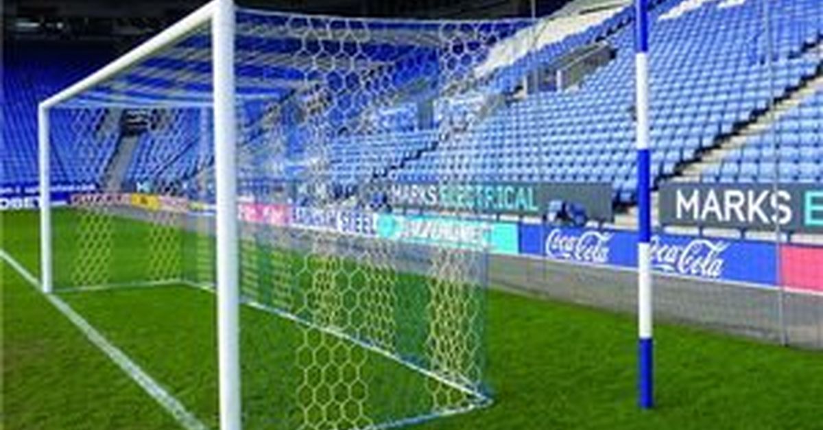 Full Size Box Style Football Goal Nets - 2 Colour Hexagonal Mesh - 3 ...