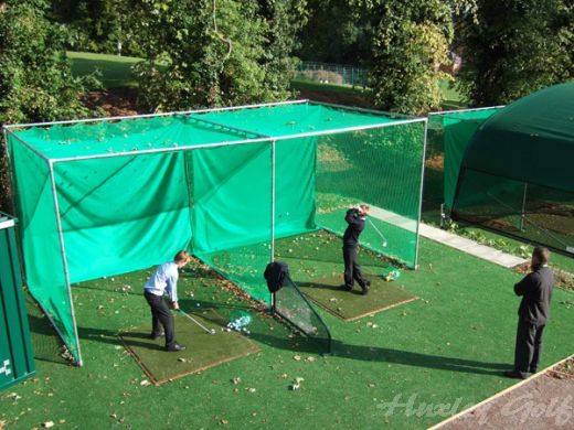 2 Bay Socketed Golf Cage & Net - 3m x 6m x 3m - Huck